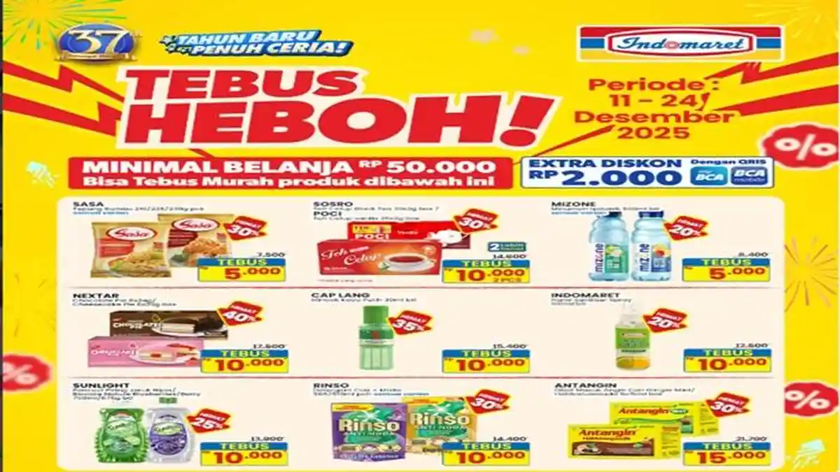 Promo Indomaret 23 - 24 Desember 2025, Sasa, Mizone Tebus Heboh Rp 5. ...