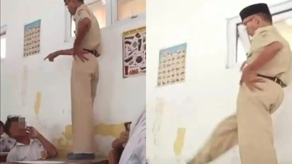 Viral Video Detik-detik Guru Naik ke Meja dan Tendang Siswa, Berawal ...