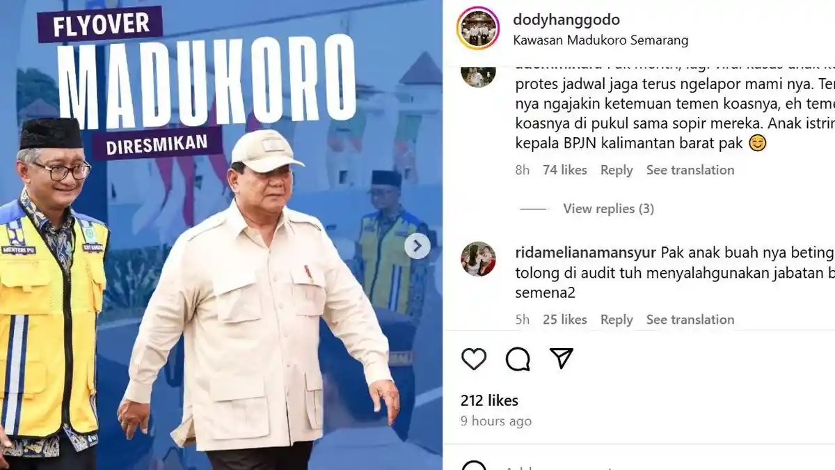 Akun Instagram Menteri PU Dody Hanggodo Diserbu, Netizen Minta Pak ...