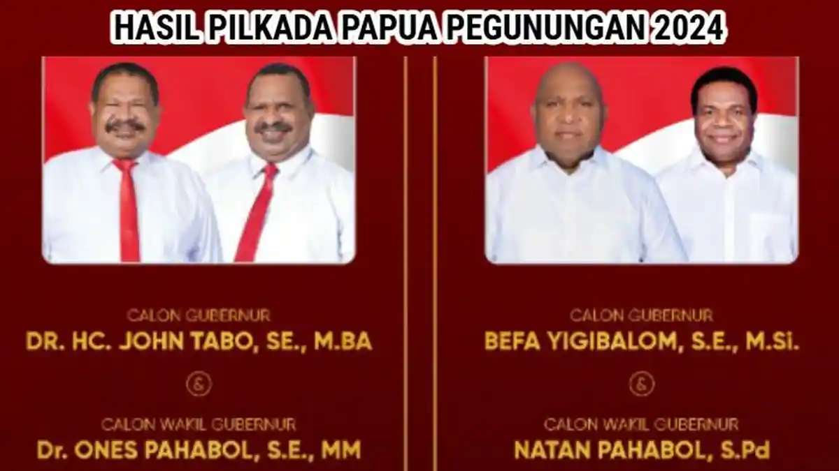 Update Hasil Pilkada Papua Pegunungan 2024, Jagoan NasDem Befa-Natan ...