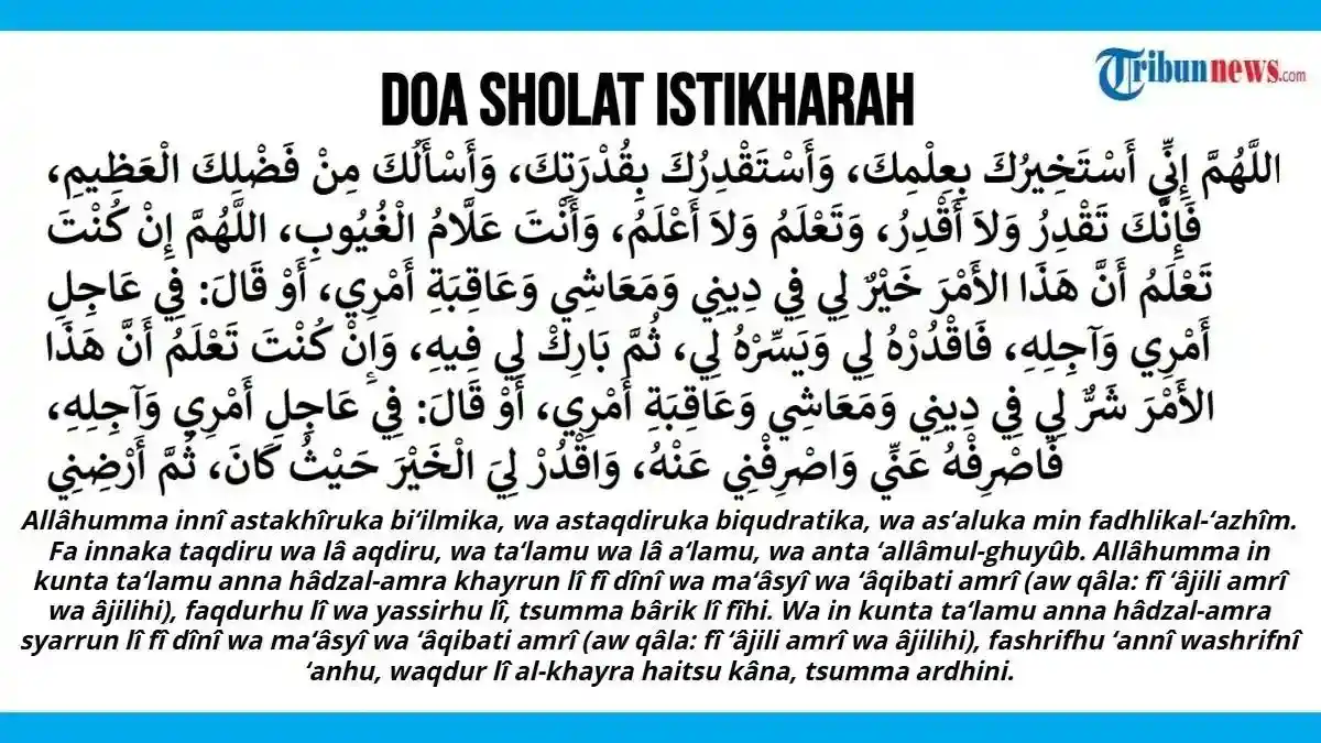 Doa Sholat Istikharah Beserta Artinya untuk Memohon Petunjuk Jodoh ...