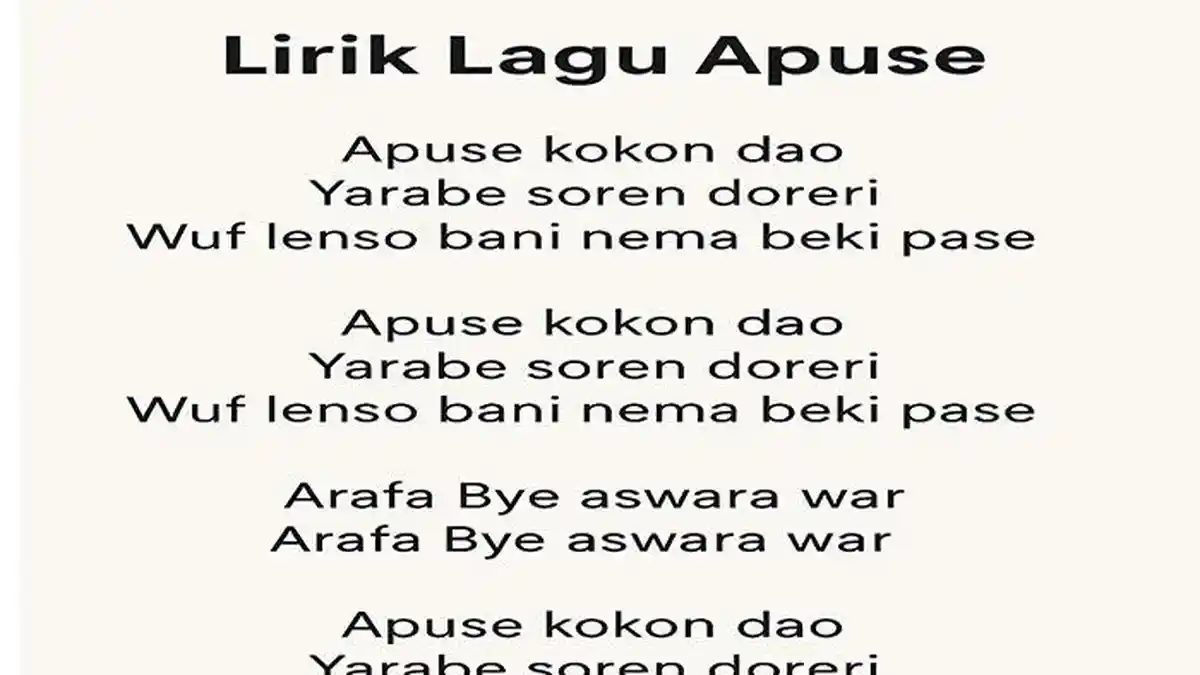 Lagu Apuse Asal Papua: Lirik, Terjemahan, dan Sejarah Penciptanya ...