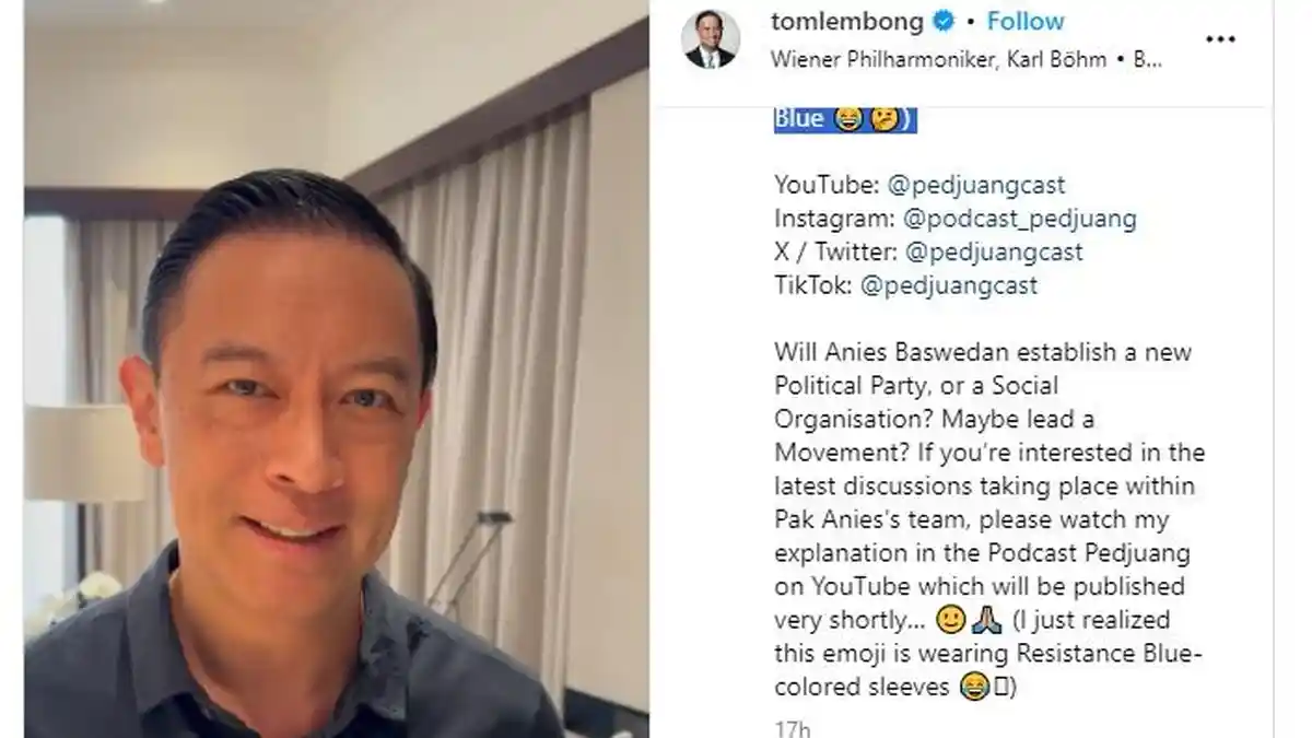 Tom Lembong Isyaratkan Anies Akan Bikin Kejutan dan Kodenya Biru ...