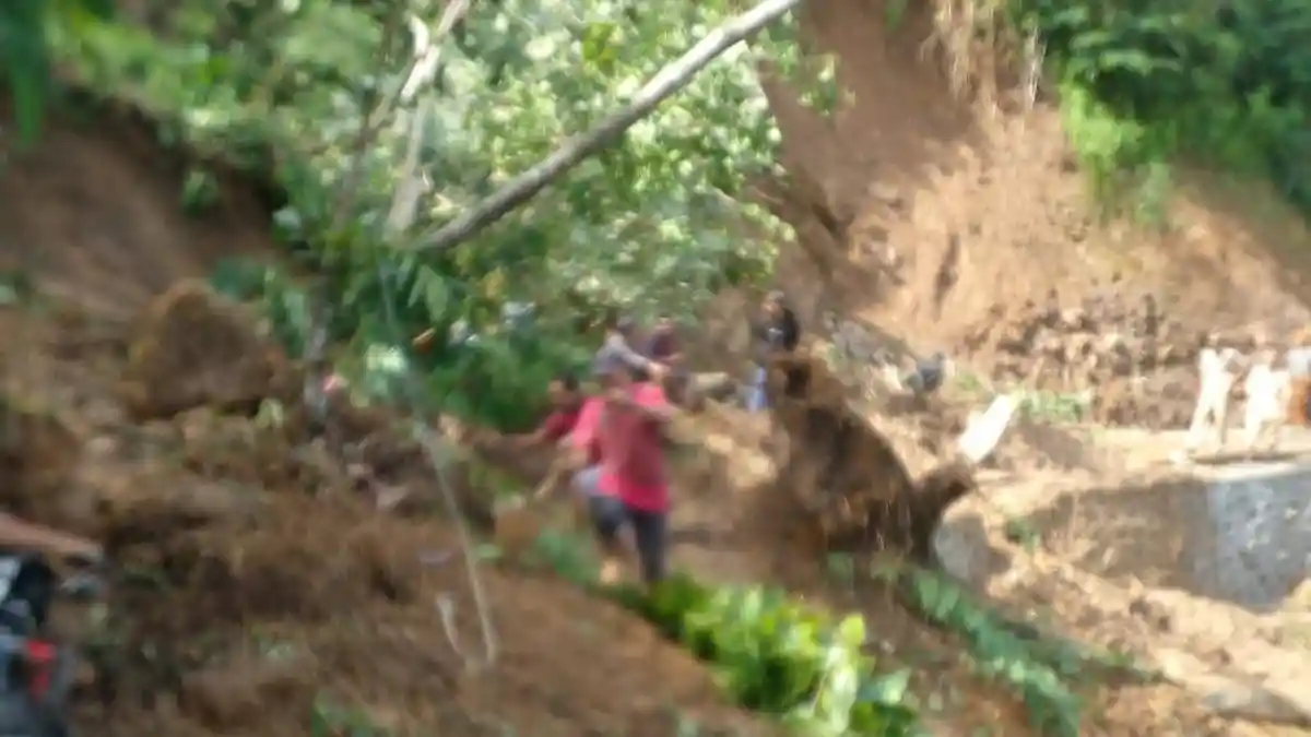 Longsor Besar Tutup Akses Jalan Elar-Elar Selatan, Lalu Lintas Lumpuh ...