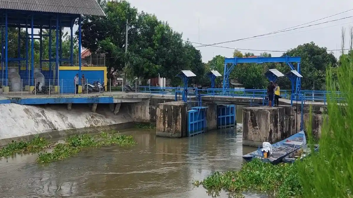 Pintu Air Kuro Dibuka, Genangan Banjir Bengawan Jero di Lamongan Mulai ...
