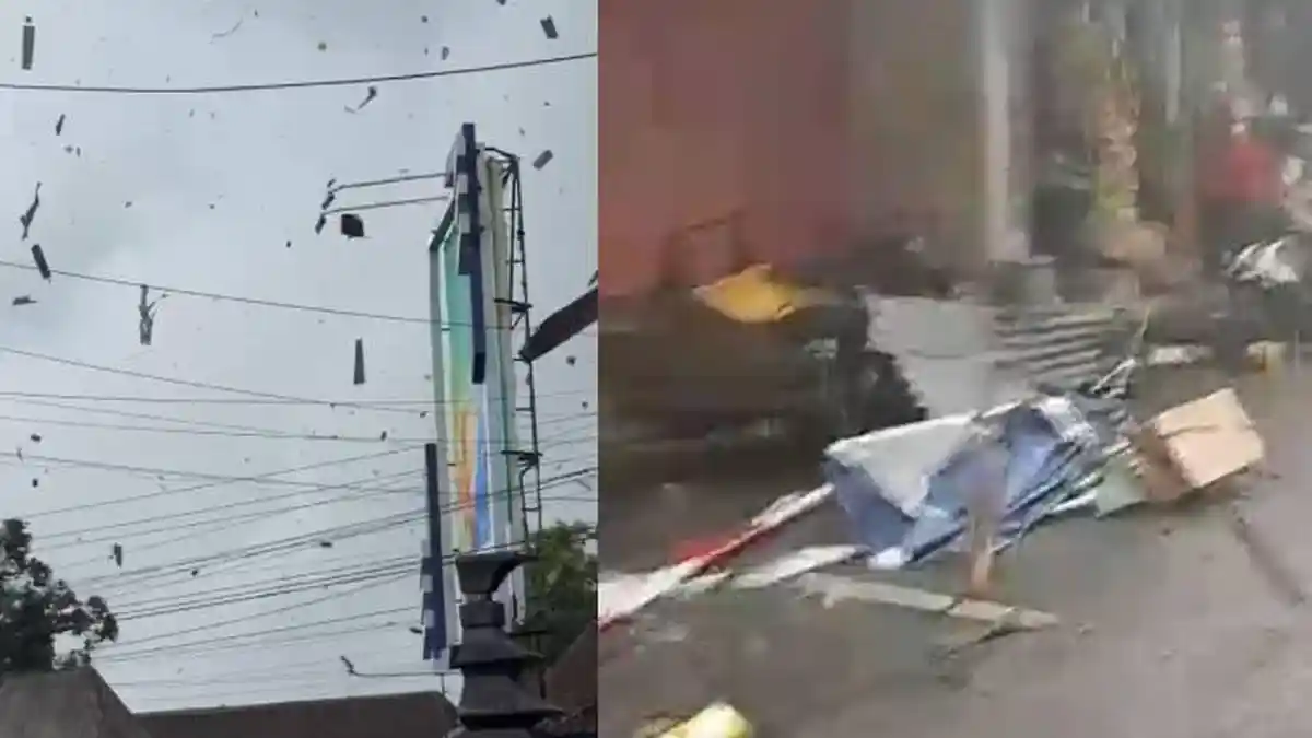 Lima Menit Menegangkan, Angin Puting Beliung Terjang Pasar Karangpandan ...