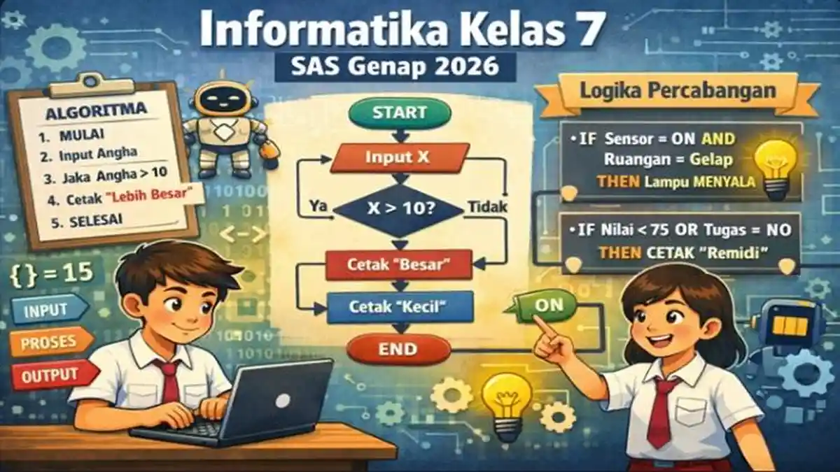 15 Soal HOTS Informatika Kelas 7 SMP Materi Algoritma dan Pemrograman ...