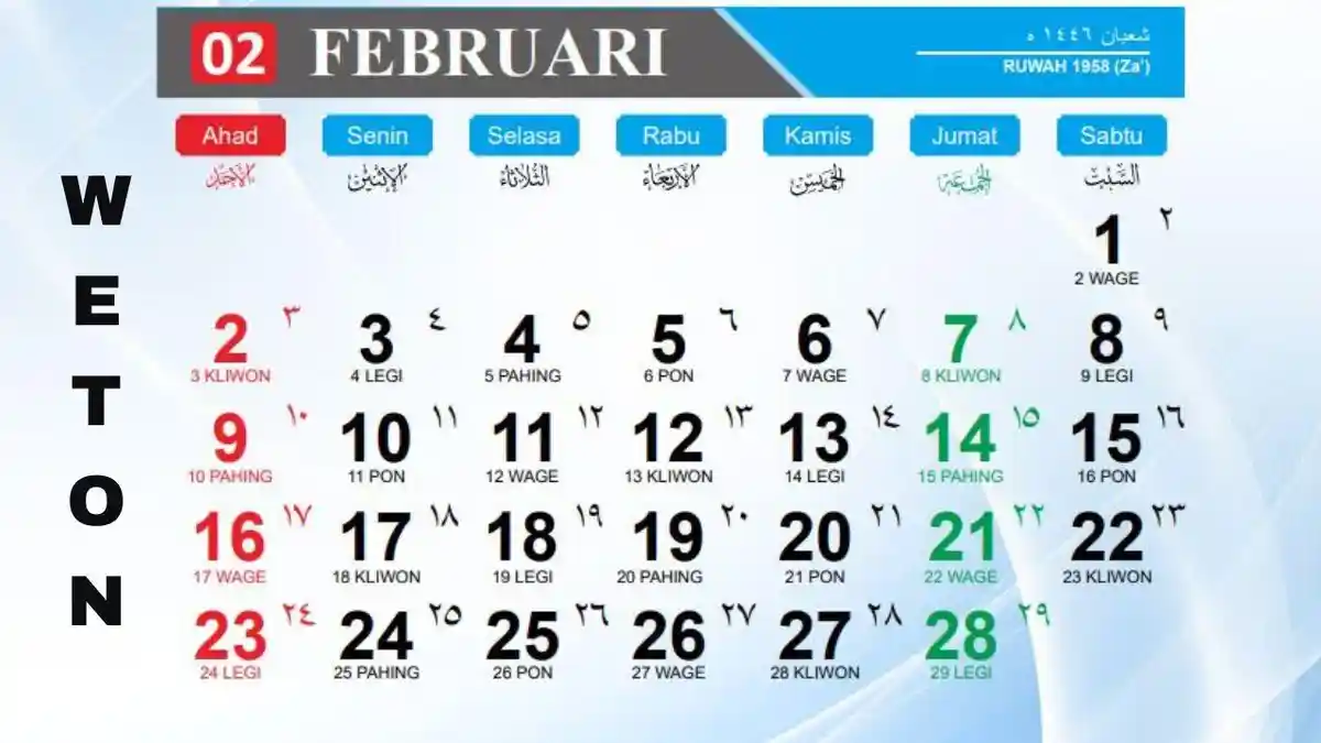 Kalender Februari 2025 : Tanggal Merah dan Libur Awal Puasa, Lengkap ...