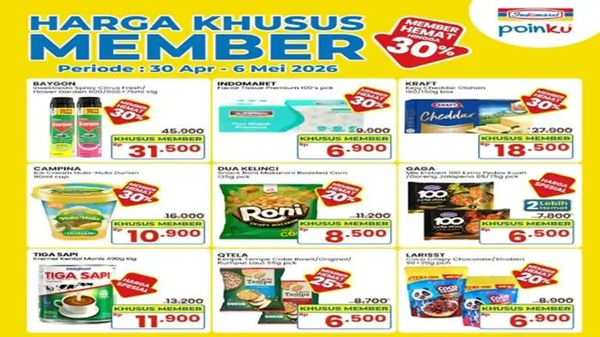Promo Indomaret Harga Khusus Member Hingga 6 Mei 2026, Kraft Keju Rp 18 ...