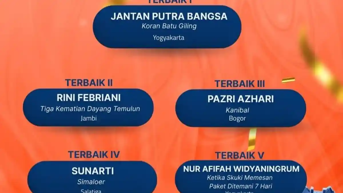 Daftar Pemenang Cerpen Festival Sastra HB Jassin 2025, Koran Batu ...