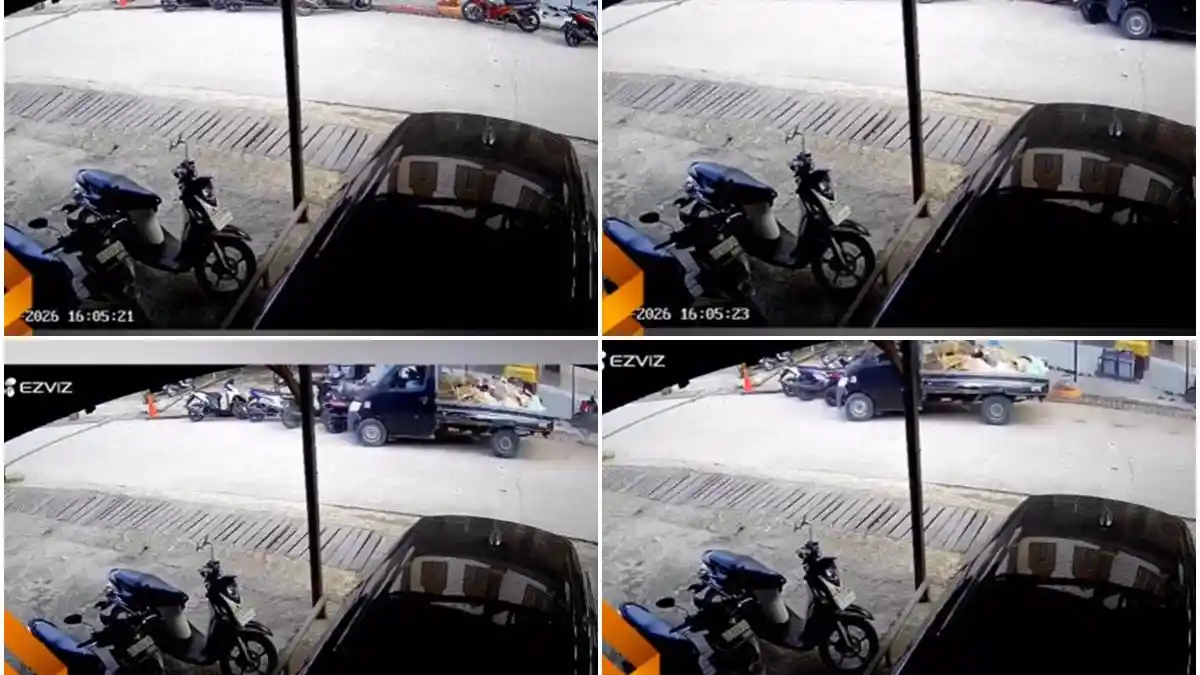 Video Viral, Mobil Pick-Up Seruduk 7 Motor yang Parkir di Depan Masjid ...