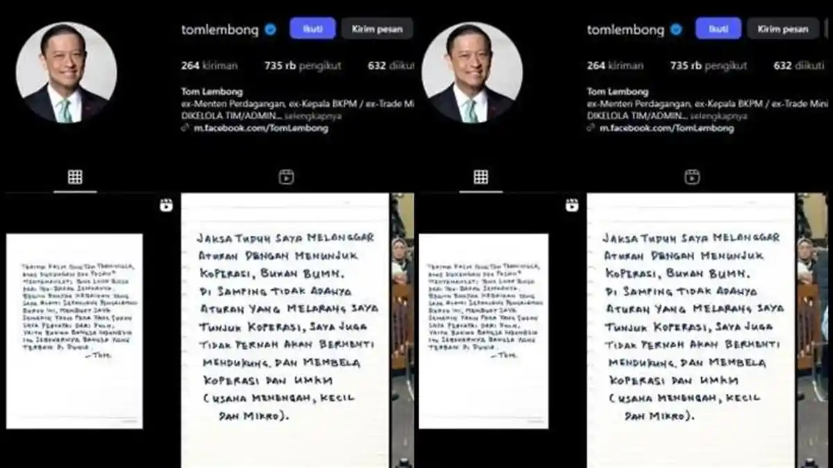 Terungkap Cara Tom Lembong Update Status Sosmed Usai Vonis Putusan ...