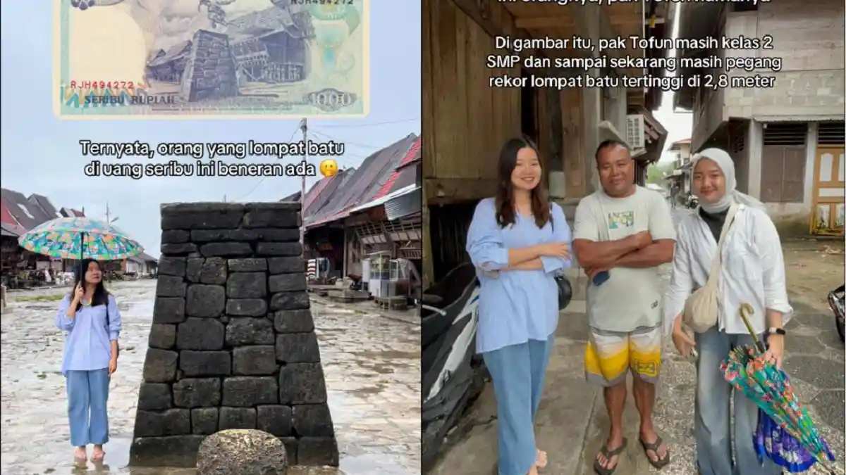 Sosok Asli Pelompat Batu Gambar Uang Seribu, Dulu Waktu Jadi Model ...