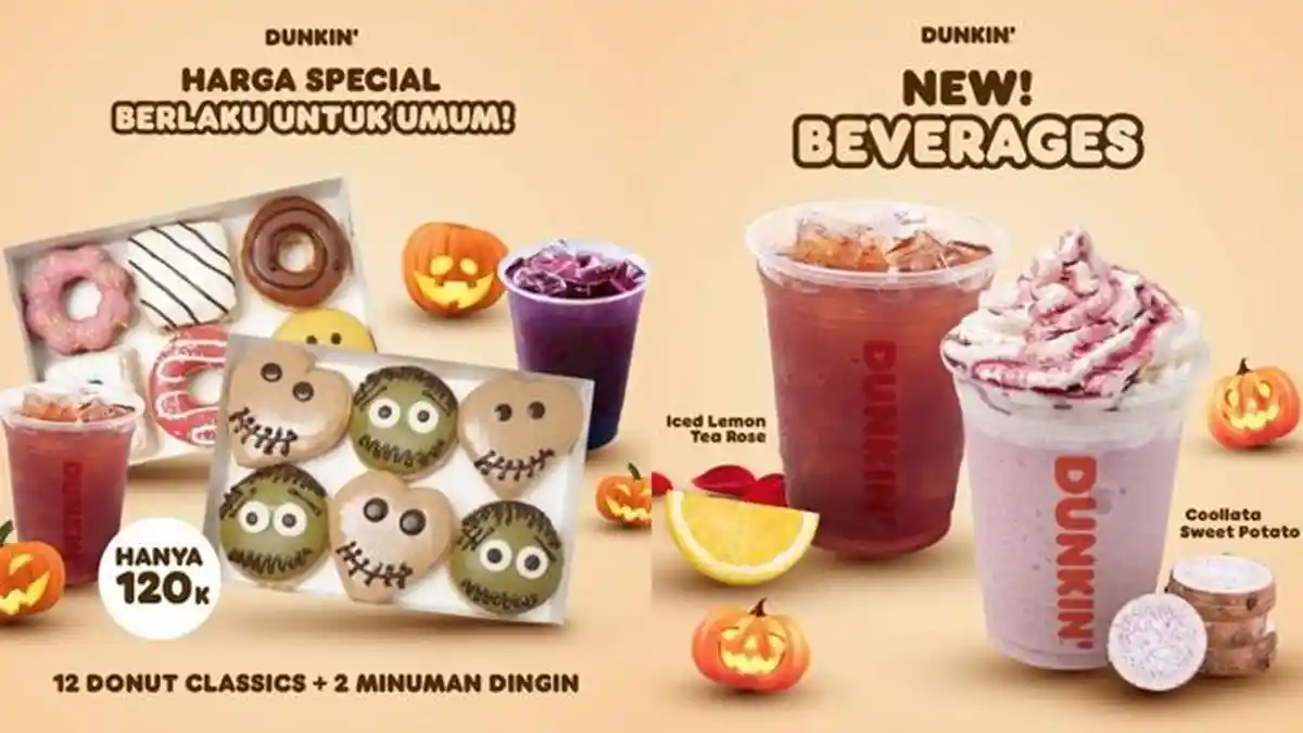 12 Donat dan 2 Minuman Dingin hanya Rp 120.000, Cek Promo Dunkin Donuts ...