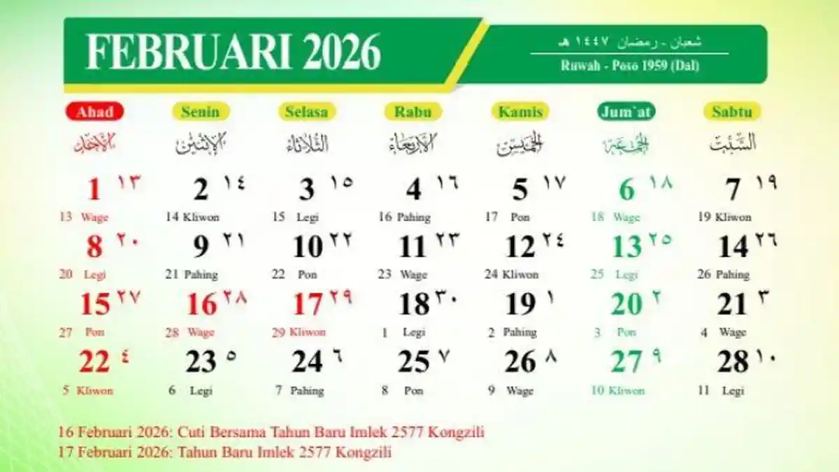 LINK Download Kalender 2026 PDF Resmi dari Kemenag, Lengkap Jadwal ...