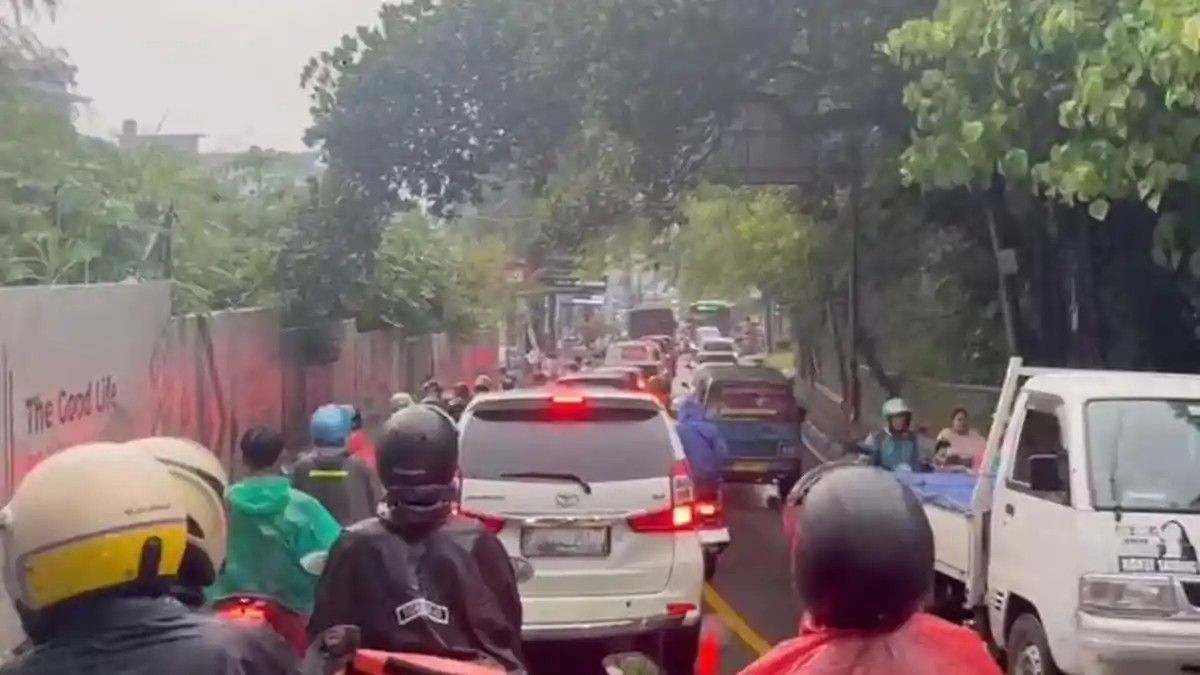 Penampakan Kemacetan Horor Arah Sawangan Depok Imbas Pohon Besar ...