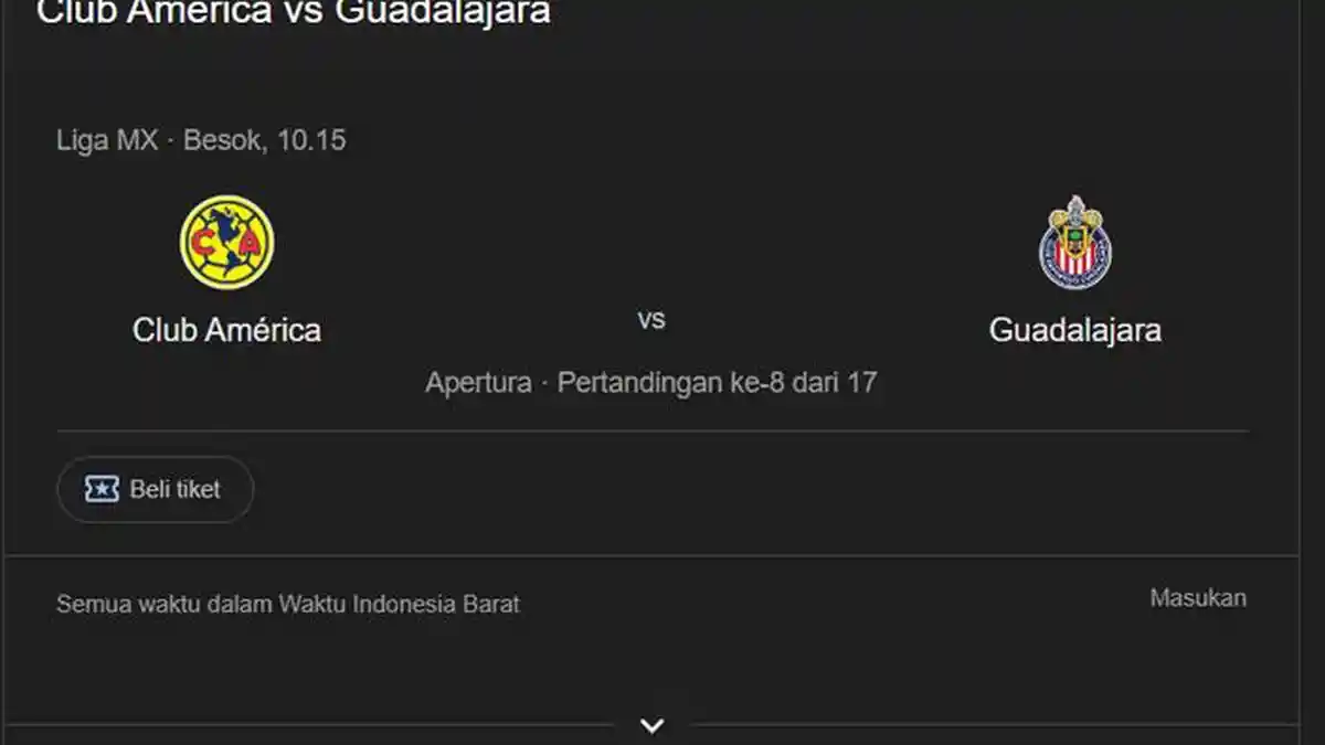 Prediksi Skor Club America vs Guadalajara MX League Minggu 14 September ...