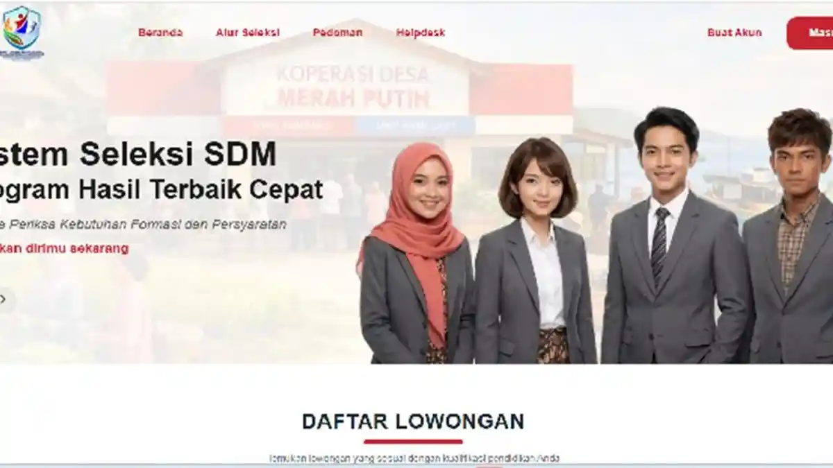 Link Pendaftaran Pegawai Koperasi Desa Merah Putih 2026: 30 Ribu Posisi ...