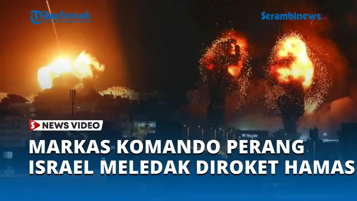 VIDEO Markas Komando Perang Israel Meledak Hebat Digempur Roket Hamas ...