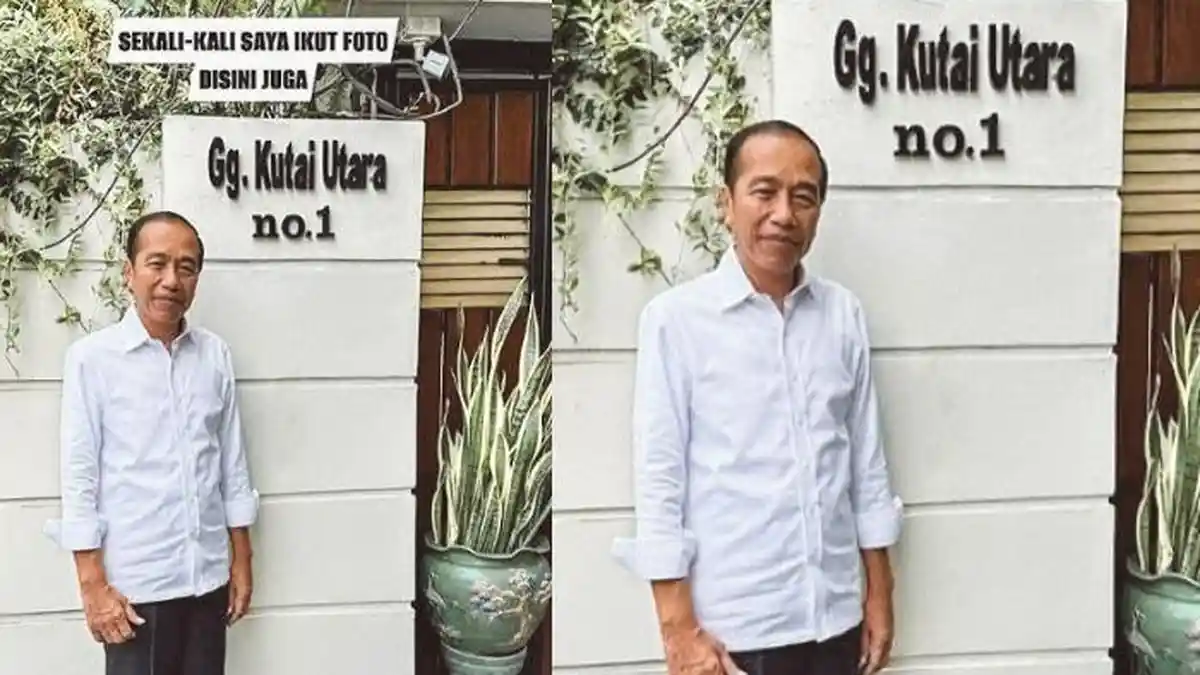 Viral Potret Jokowi Berpose Depan Rumahnya di Gang Kutai Utara Nomor 1 ...