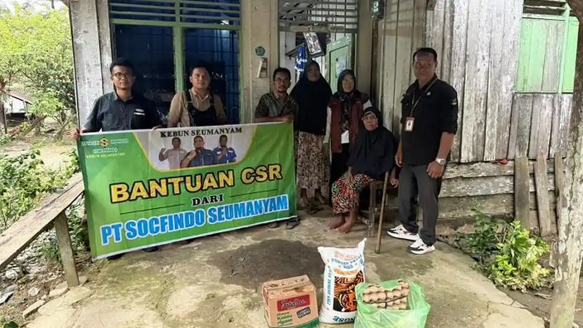 Socfindo Kebun Seumanyam di Nagan Raya Bantu Sembako untuk Penyandang ...