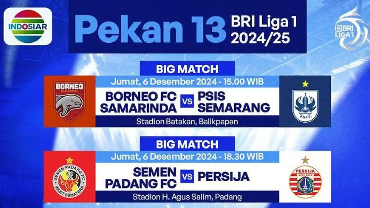 Jadwal Liga 1 Hari Ini LIVE INDOSIAR: Semen Padang vs Persija Jakarta ...