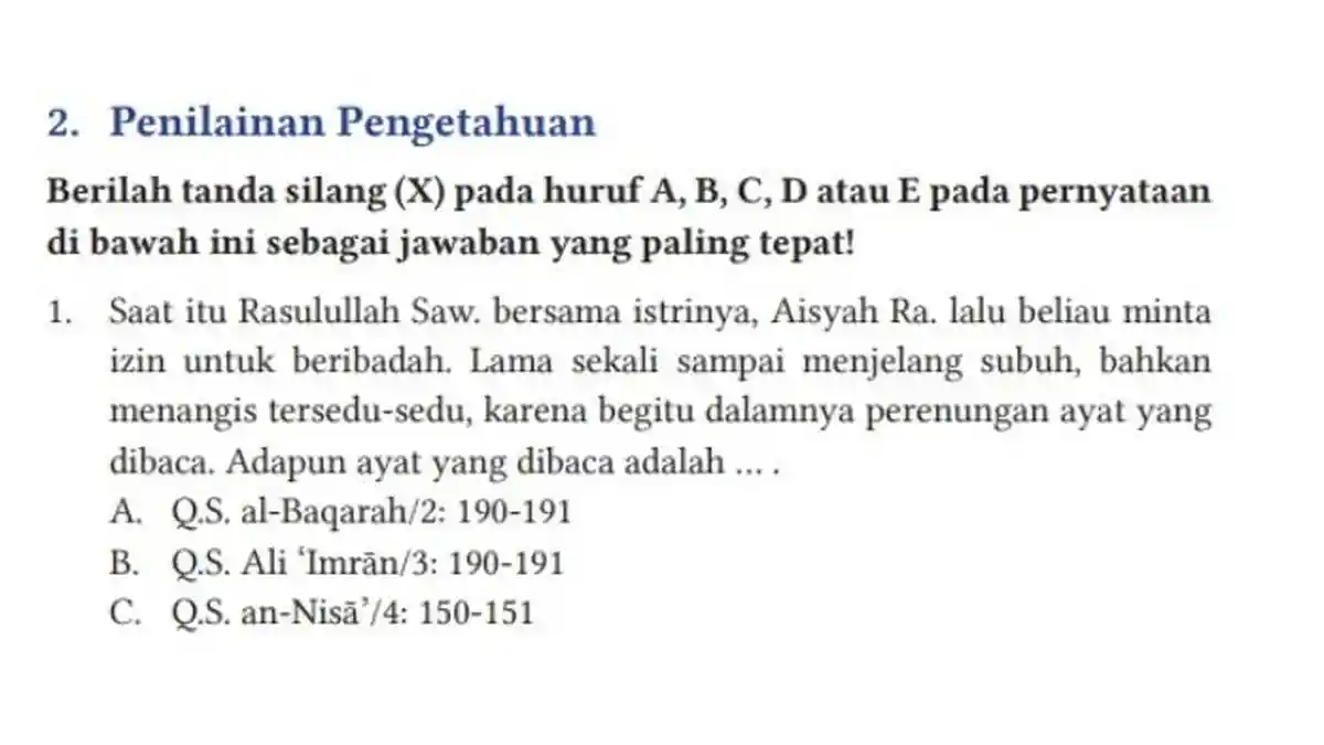 Kunci Jawaban PAI Kelas 11 Halaman 27-31 Kurikulum Merdeka: Penilaian ...