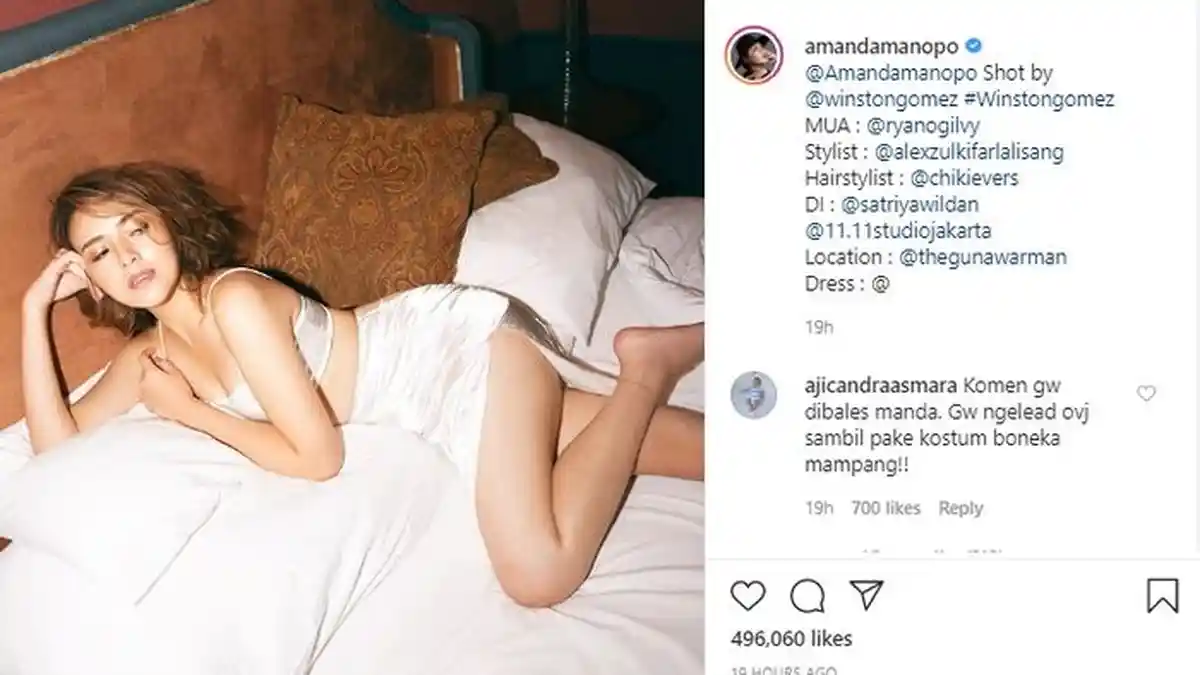 Pamer Foto Seksi Pakai Bra Tipis di Atas Ranjang,Amanda Manopo Bikin Geger Warganet: Menyala Jon ...