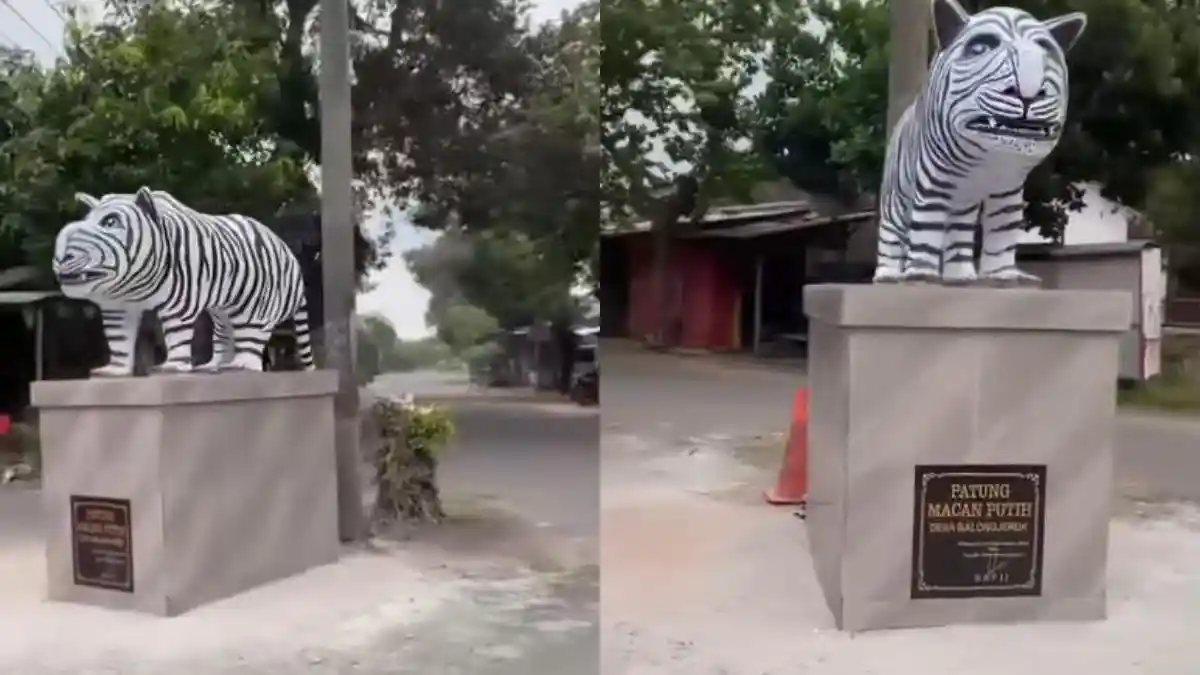 Di Balik Sosok Macan Zebra di Kediri, Alasan Sang Pematung Buat Wajah ...