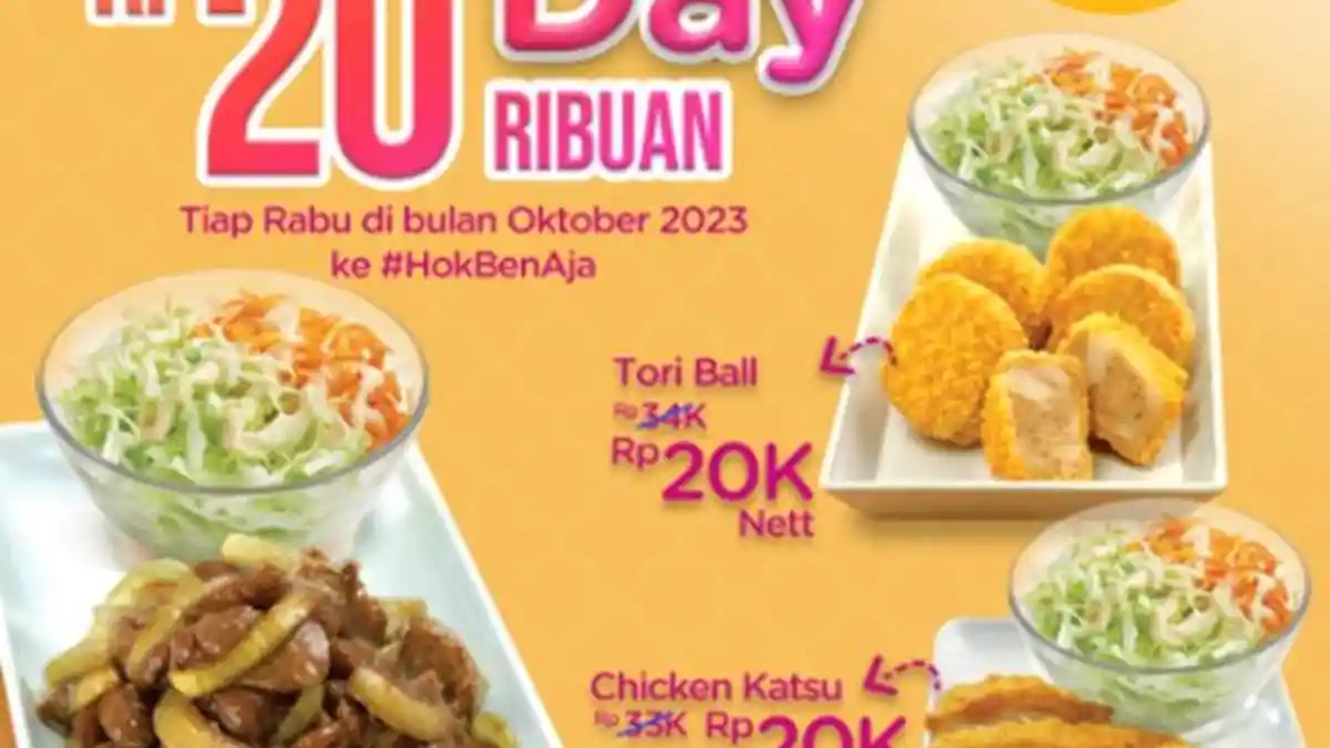 Promo HokBen Hari Ini 29 Oktober 2023 Akhir Bulan Tetap Hemat, Ada ...