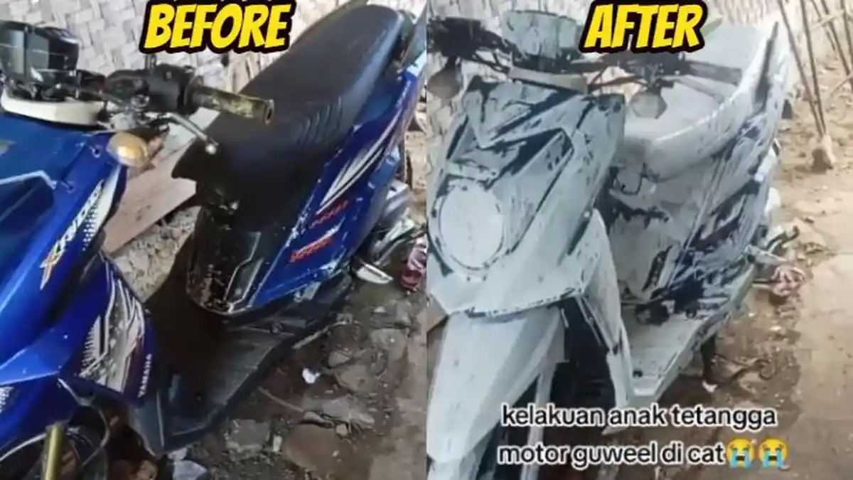NYESEK! Motor Kesayangan Gadis Ini Berubah Serba Putih, Dicoret Anak ...