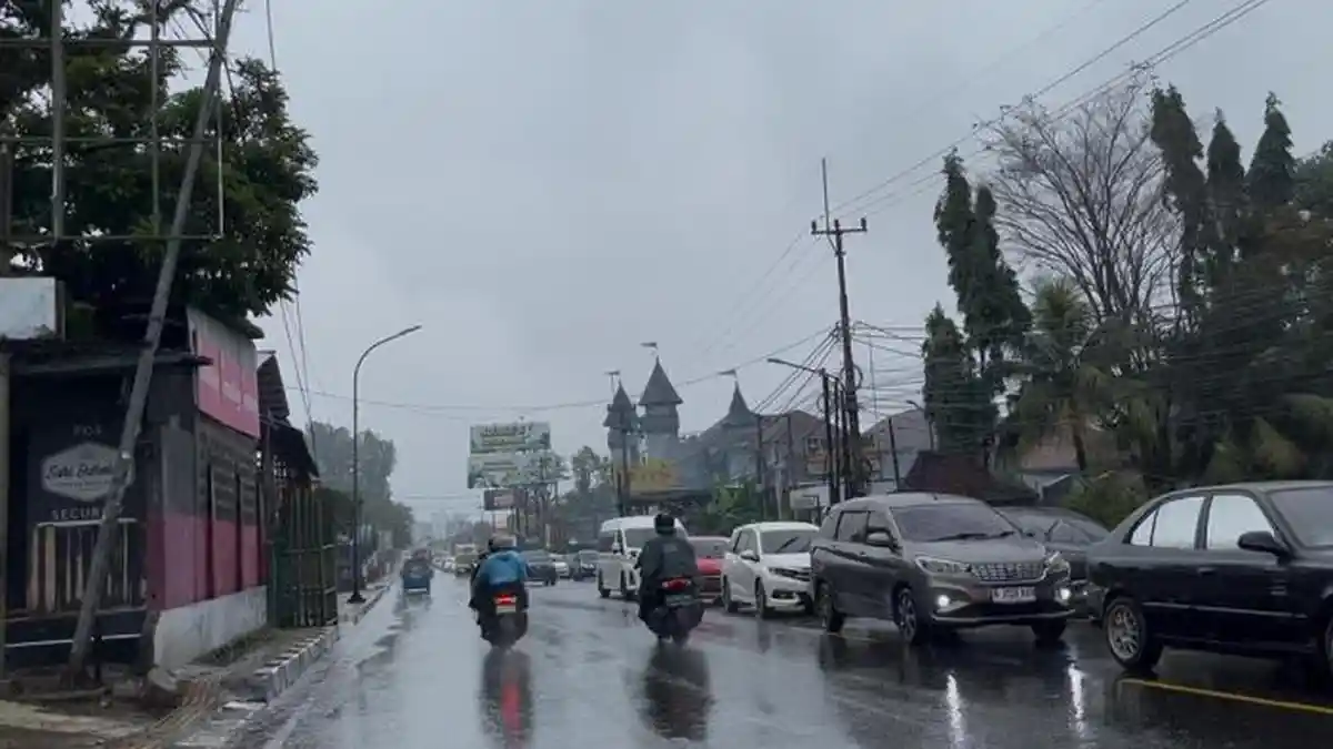 Libur Panjang Imlek 2026, Kawasan Puncak Bogor Diguyur Hujan Deras ...