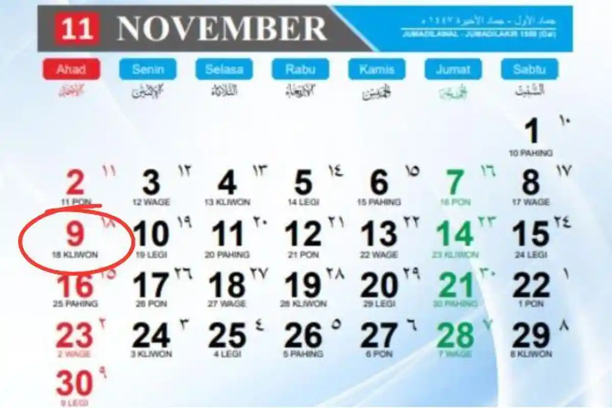 Kalender 2025: Tanggal 9 November Hari Apa? Ada 4 Momen Penting, Simak ...