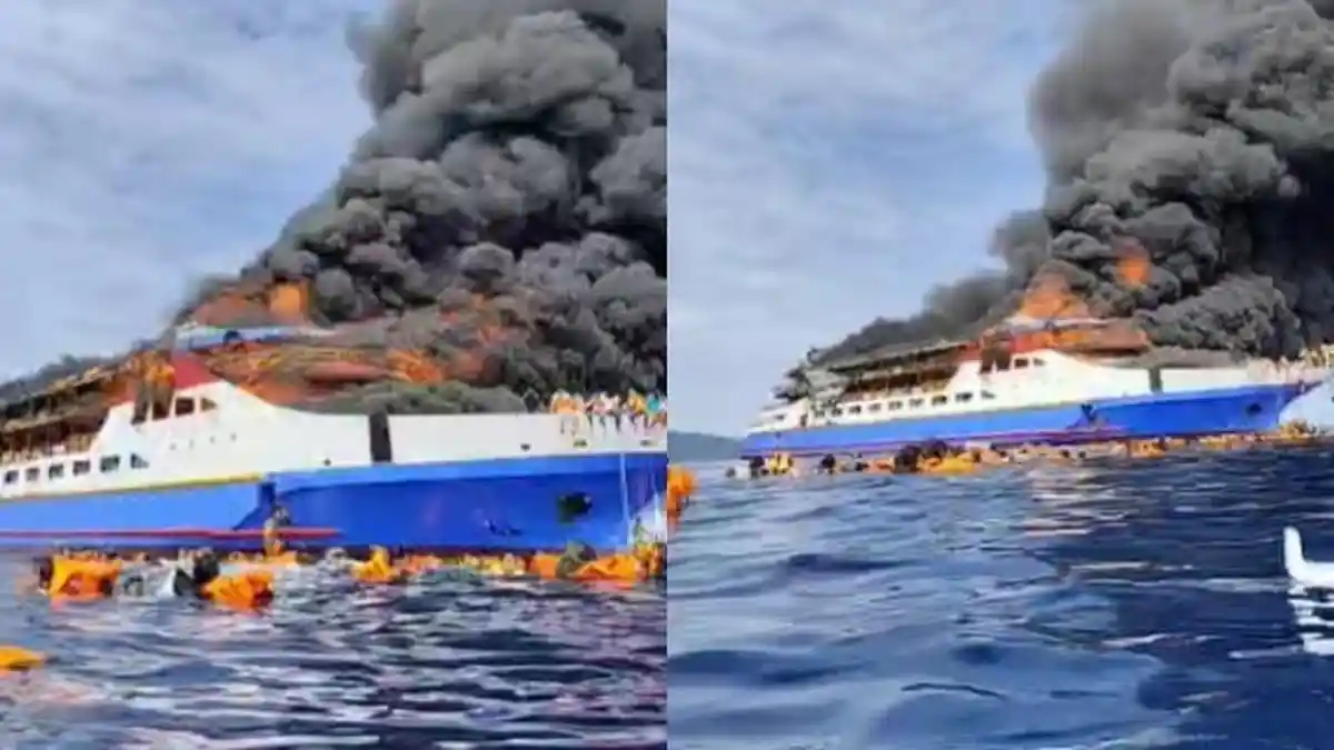 DETIK Detik KM Barcelona Rute Kepulauan Talaud-Manado Terbakar Ditengah ...