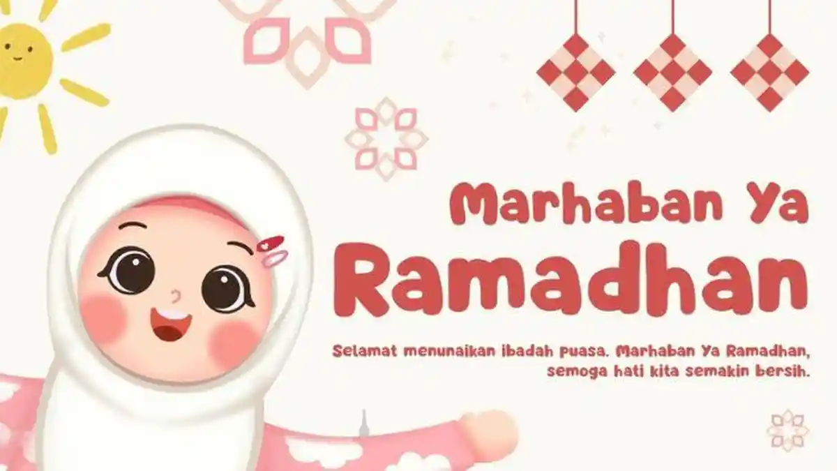 95 Poster Marhaban Ya Ramadhan 2026 versi Kartun, Cocok Dibawa Anak TK ...