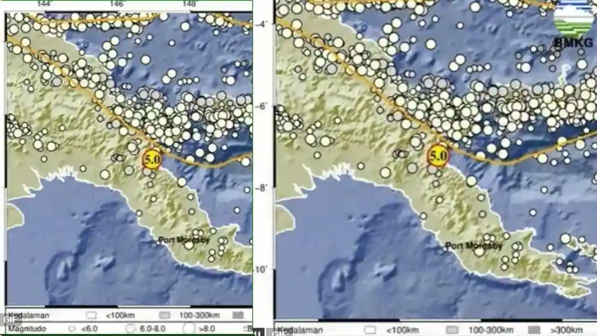 Gempa Baru Saja Guncang Merauke Papua Magnitudo 5.0, Cek Info BMKG ...